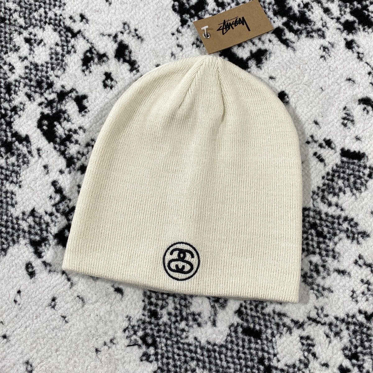 Vintage Rare Stussy Small SS link Skullcap - Bone | Grailed