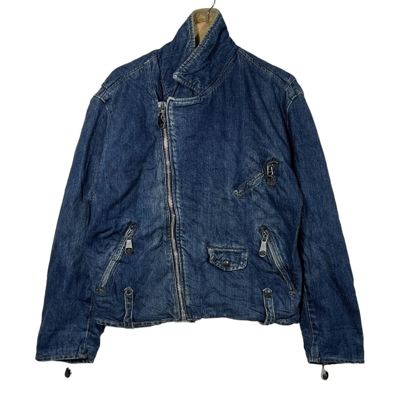 Racing denim jacket motorcycle rider nice design full zipper | Grailed