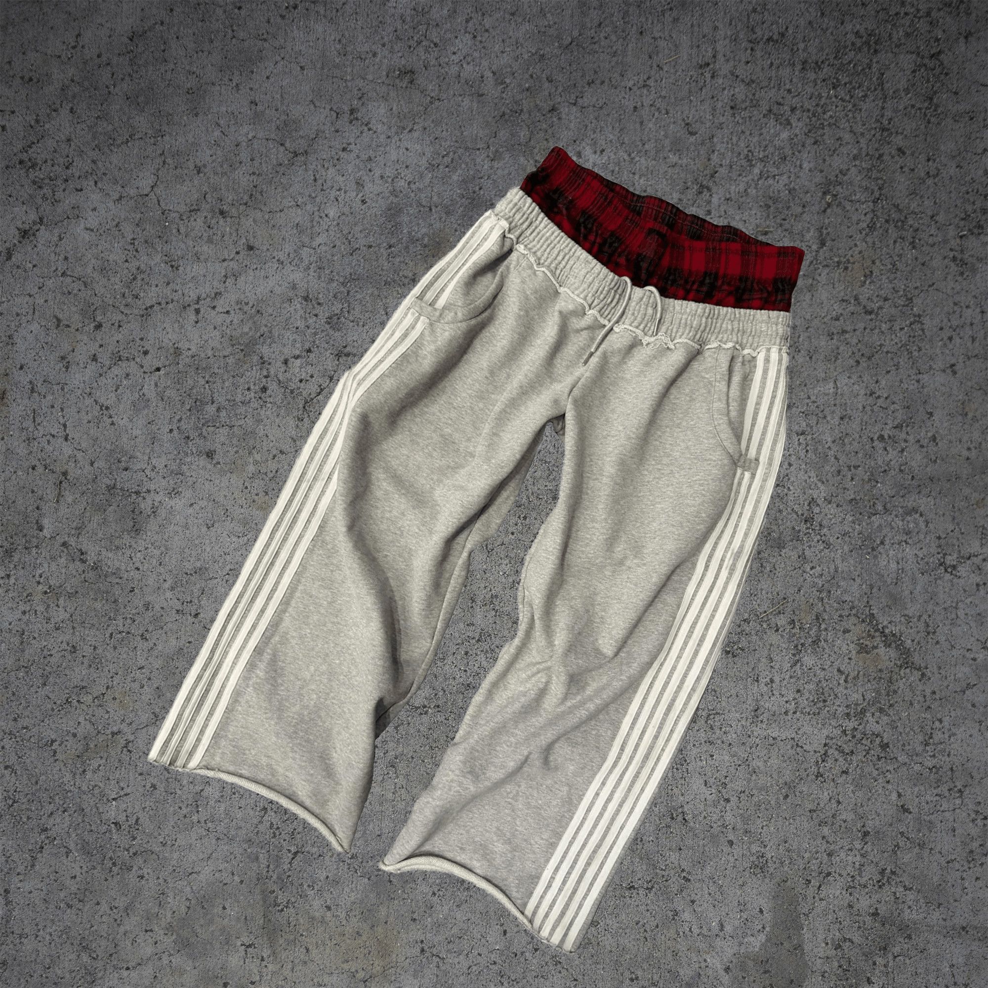 Avant Garde × Japanese Brand × Streetwear Grey Double Waist Boxer Baggy ...