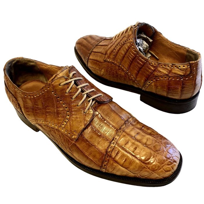 Unkwn RJS Studio Custom Made Cognac ALLIGATOR CROCODILE Skin Shoes ...