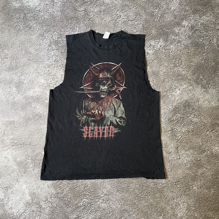 Vintage Vintage Y2K SLAYER ABSTRACT PUNK FACE HORROR SKELETON 90s | Grailed