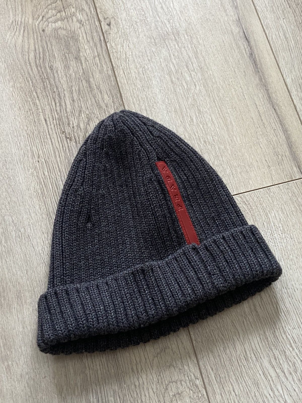 Prada Prada Beanie knitted hat archive red tab | Grailed