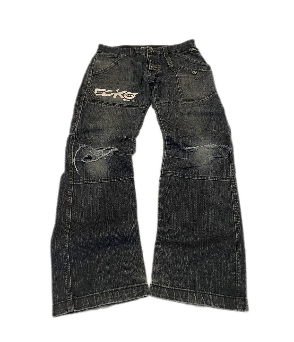 Vintage Vintage Y2K ECKO UNLTD Faded Baggy Wide distressed Jeans | Grailed