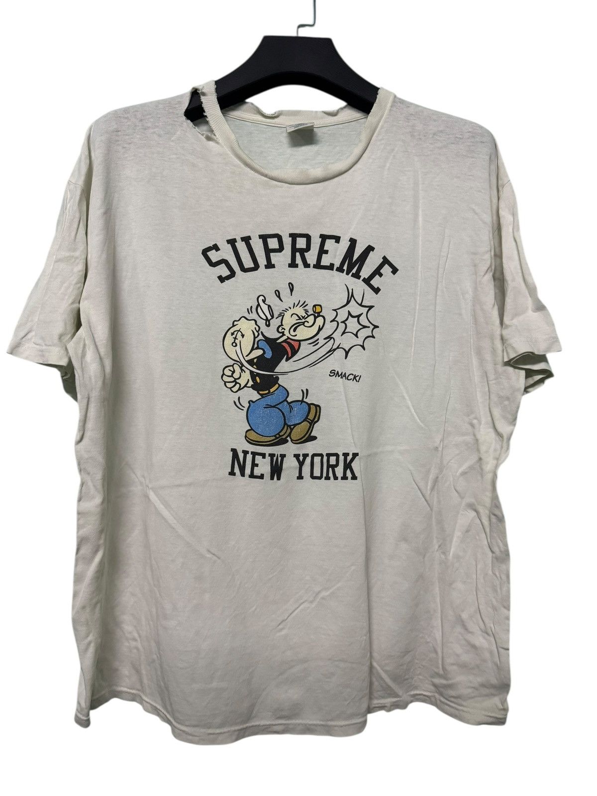 Streetwear × Supreme × Vintage SUPREME POPEYE TEE 2010 DESTROY DAMAGE ...