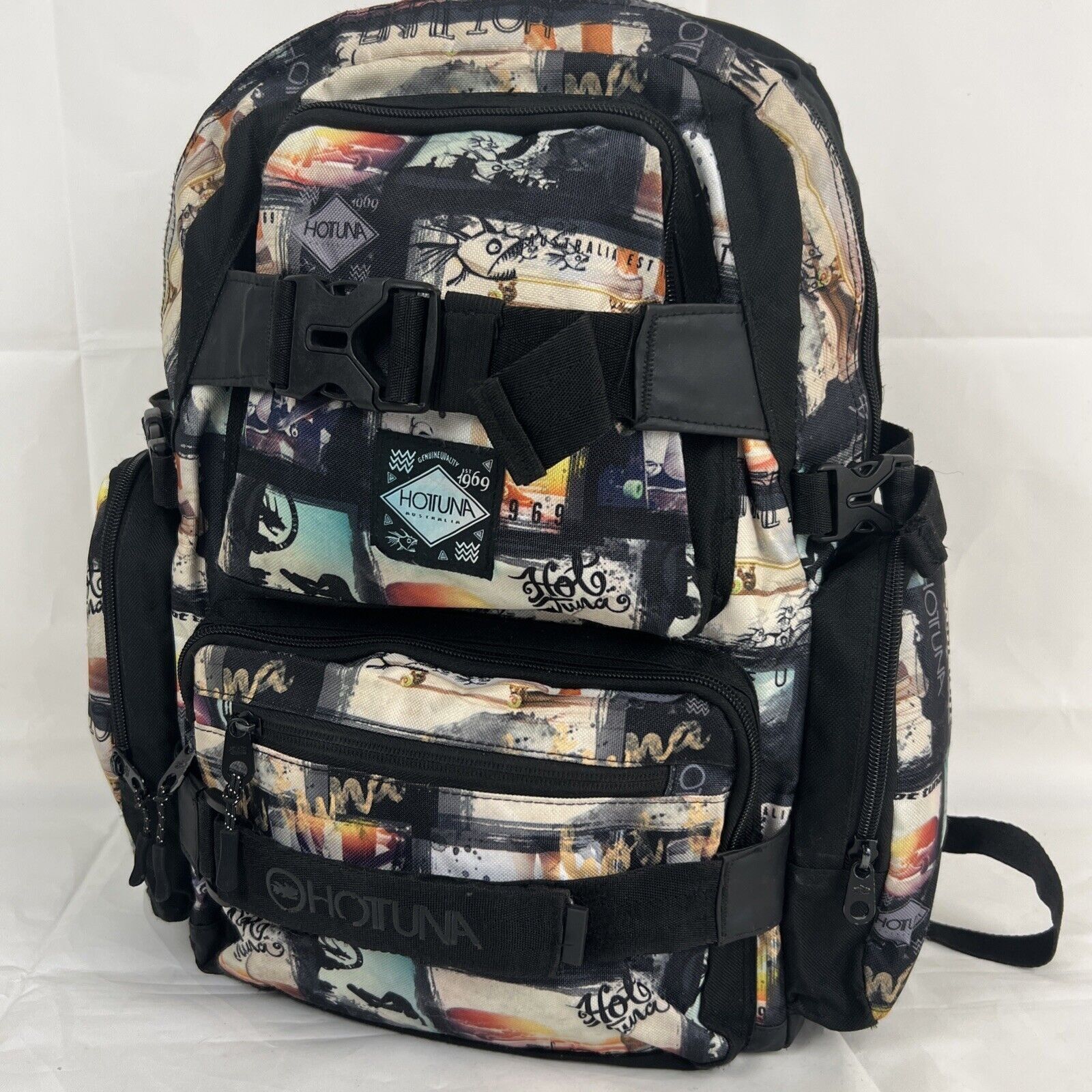 Hot Tuna Hot Tuna Vintage Backpack AOP Padded Multi Pocket Utility Sk ...
