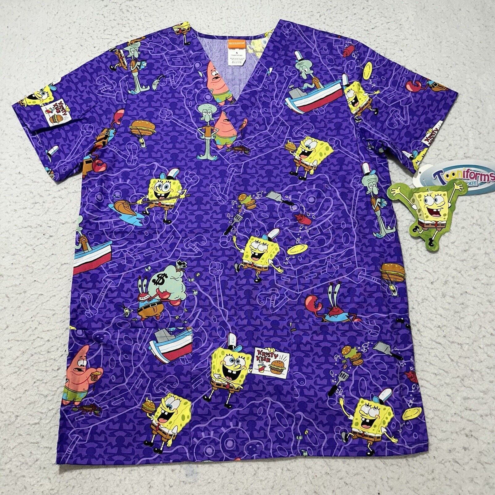 Nickelodeon Vintage Nickelodeon Small Spongebob Squarepants Scrubs 2002 ...