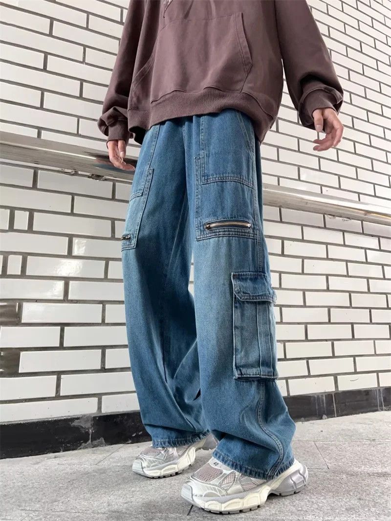 Vintage Y2k baggy multi-pocket cargo jeans | Grailed