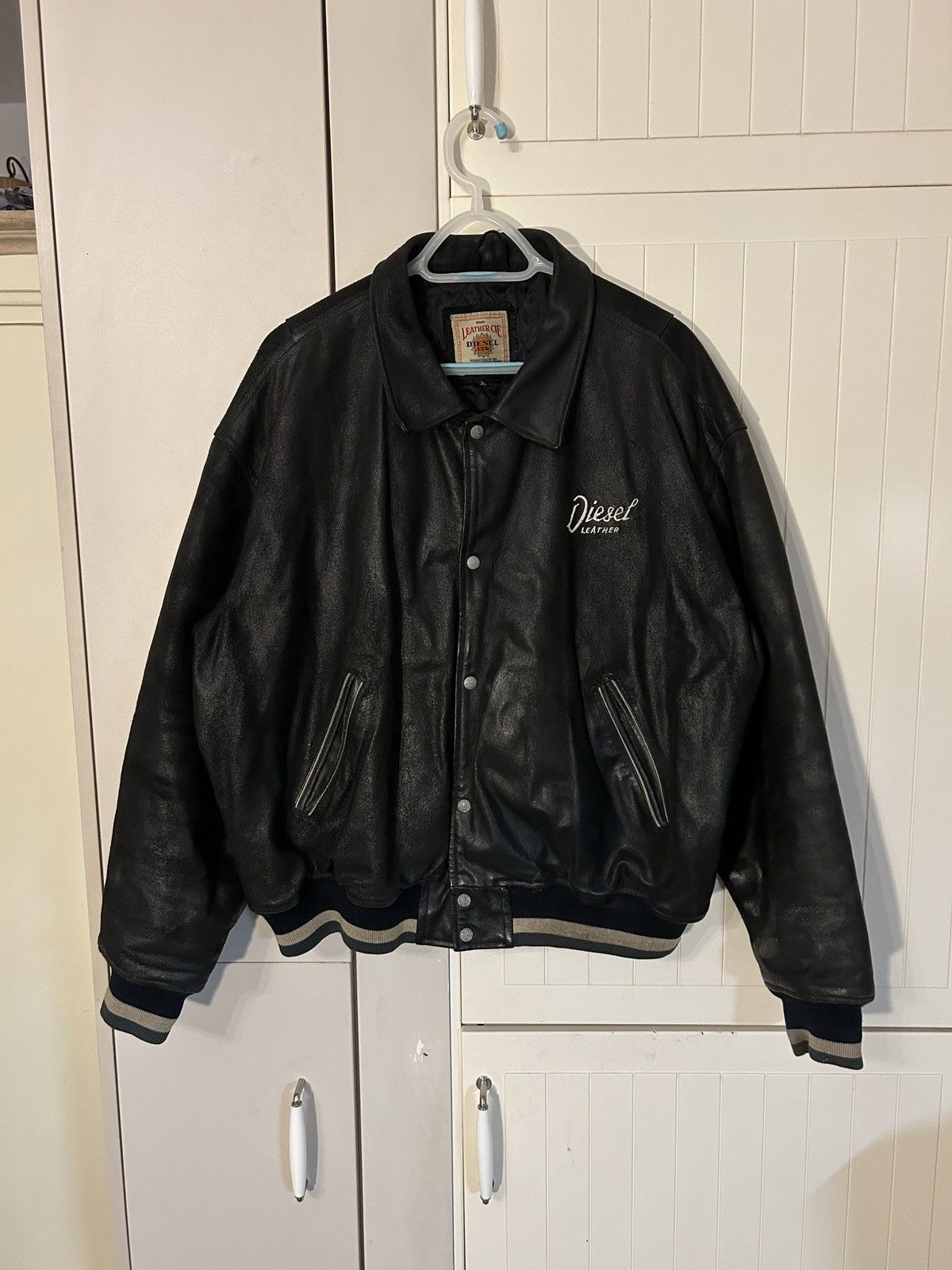 Diesel × Vintage Diesel 90s Leather Varsity Jacket | Grailed