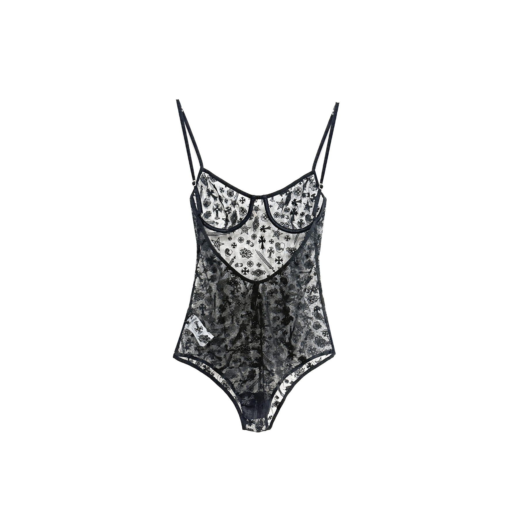 Chrome Hearts Chrome Hearts Intimates LACE TEDDY Embroidered Underwear ...