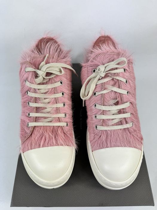 Rick Owens RICK OWENS PINK FUR SNEAKERS | Grailed