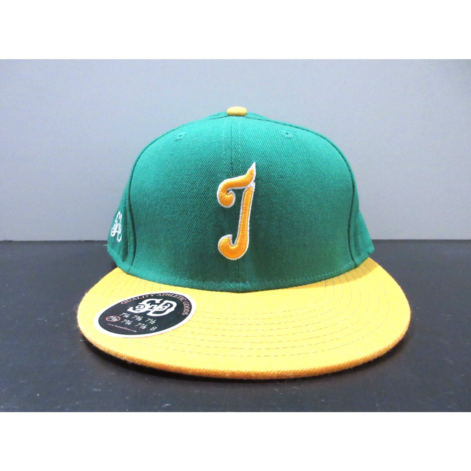 Logo 7 Stall & Dean Hat Cap Fitted Mens 7 5/8 Green Yellow Baseball ...