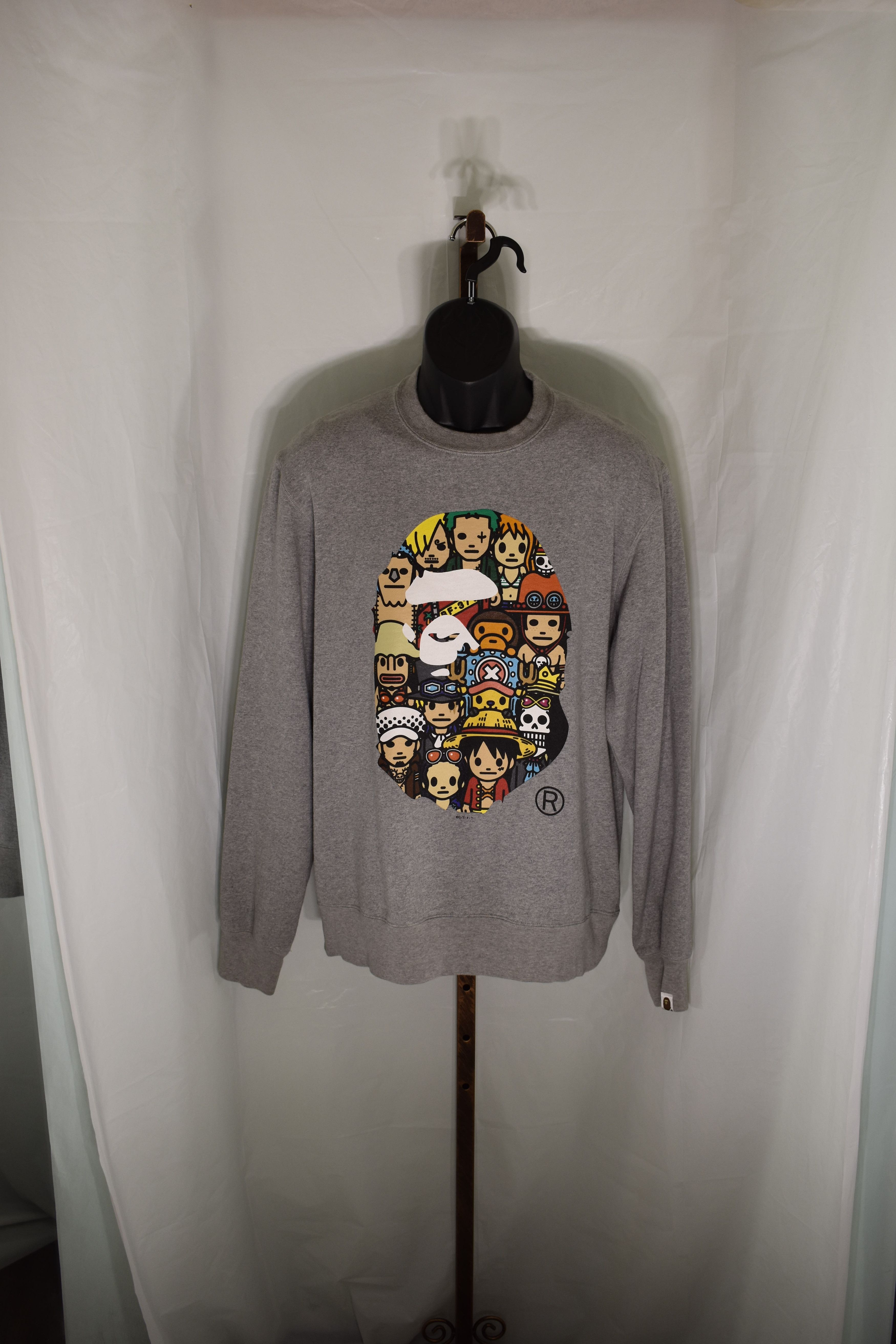 Bape BAPE x ONE PIECE BIG APE HEAD CREWNECK | Grailed