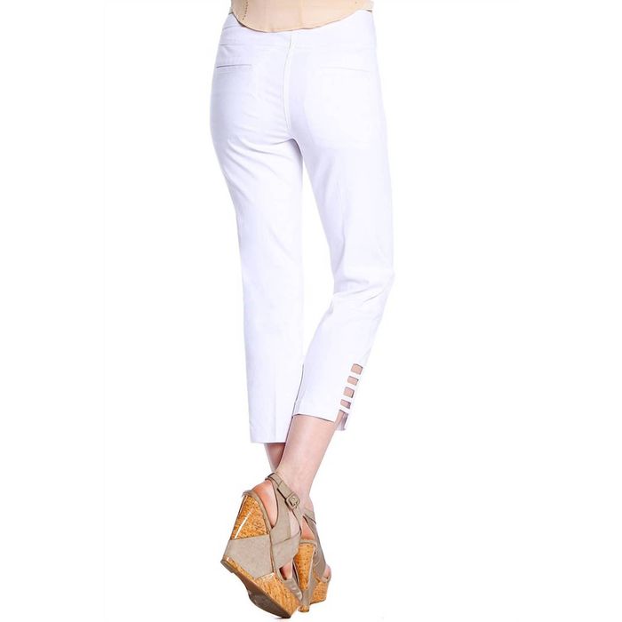 Designer SLIMSATION BY MULTIPLES Crop Pant With Pockets & Strap Hem ...