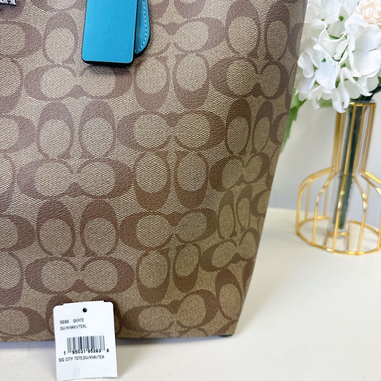 Coach Coach 5696 City Tote Bag In Signature Canvas IN KHAKI TEAL | Grailed