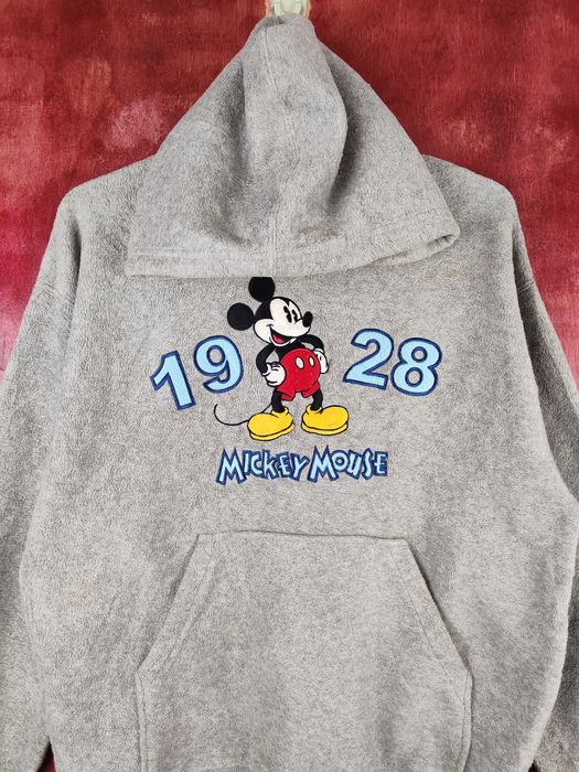 Vintage Disney Gray Mickey Mouse Fur Mohair Hoodie Sweatshirt S1504 Grailed