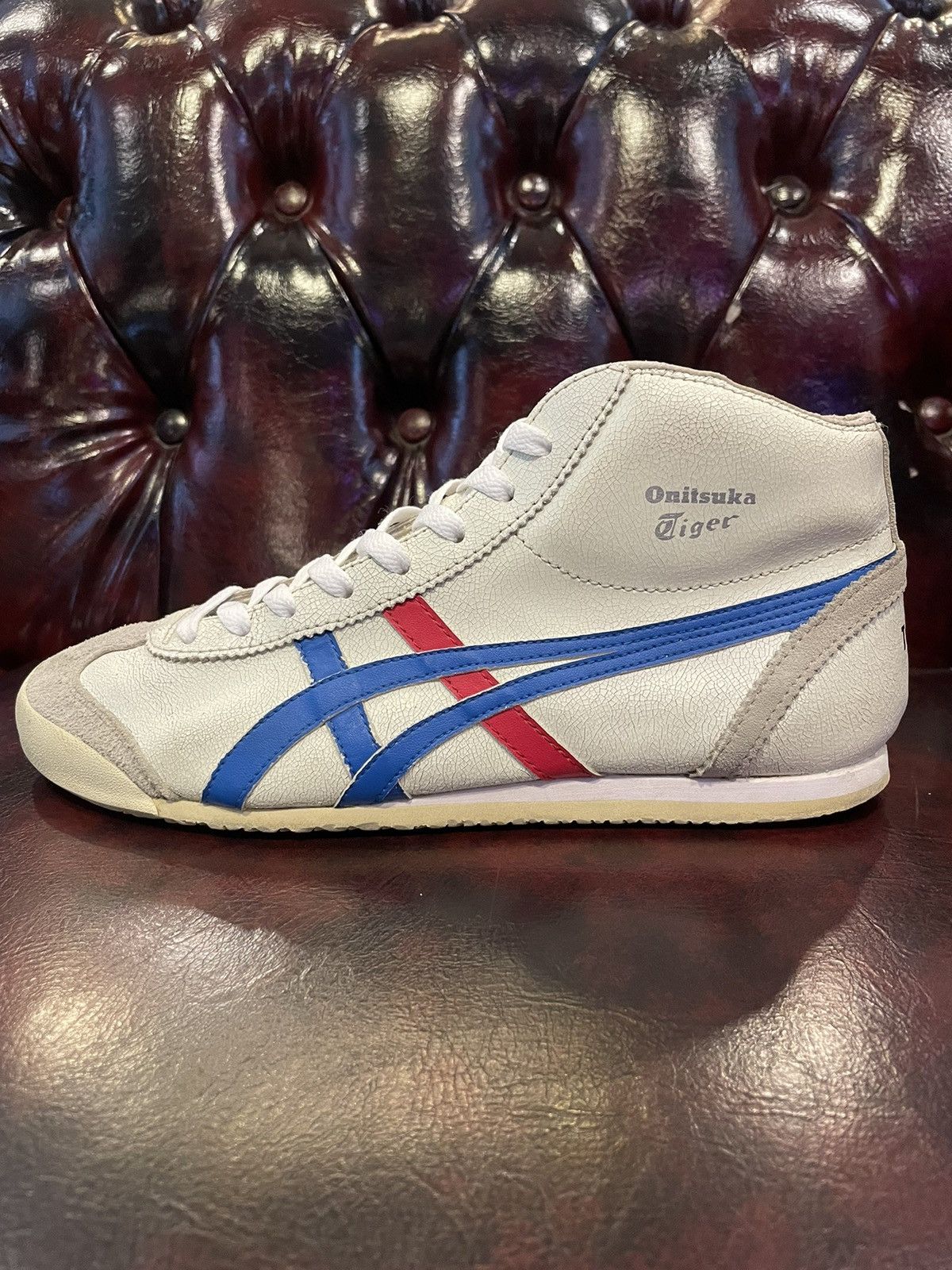 Onitsuka Tiger Onitsuka Tiger Mexico Mid Runner White Blue Red | Grailed