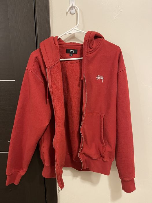 Stussy Stussy Red Full Zip Hoodie | Grailed