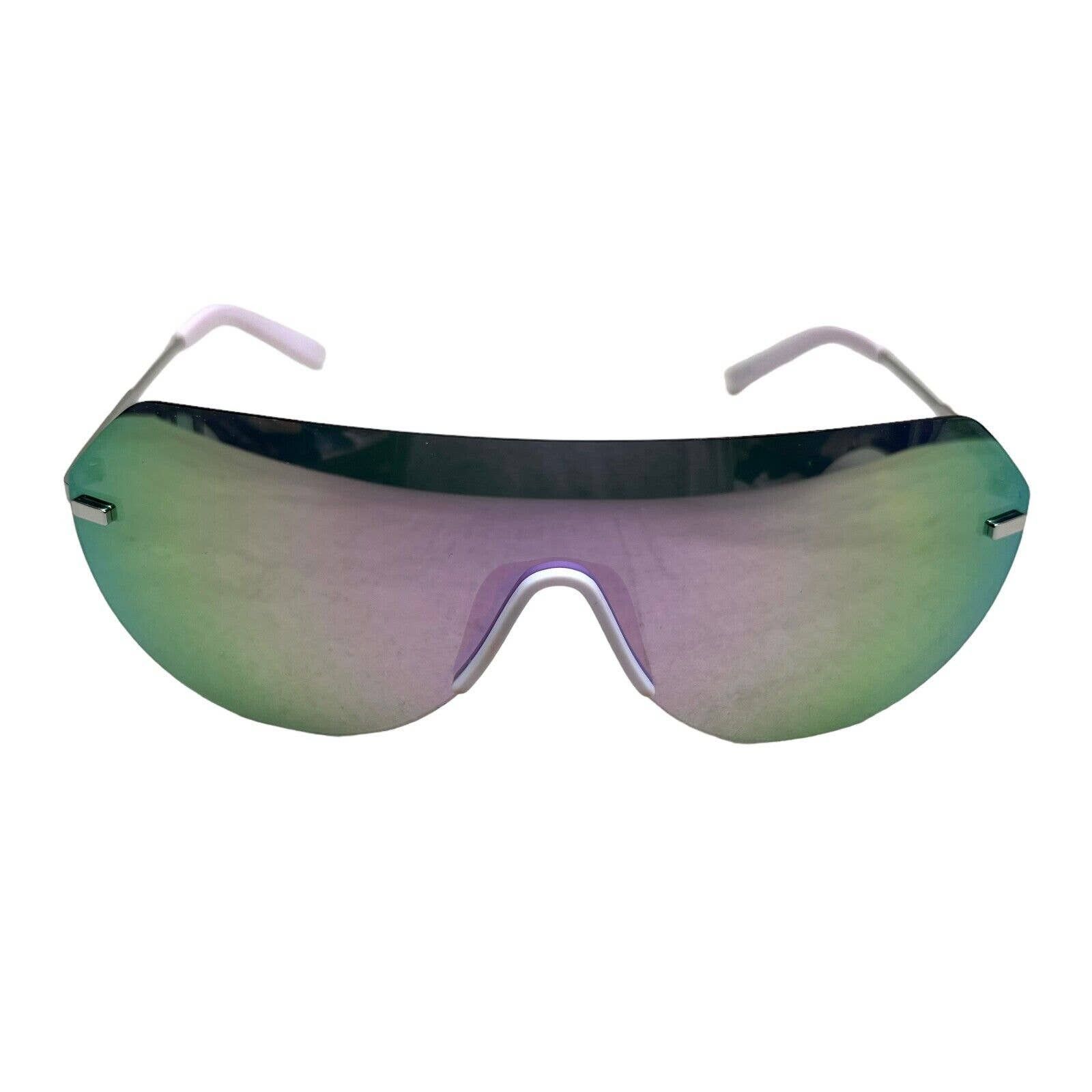 Hurley Hurley Angled Iconic Shield Sunglasses Rimless Lilac Silver ...