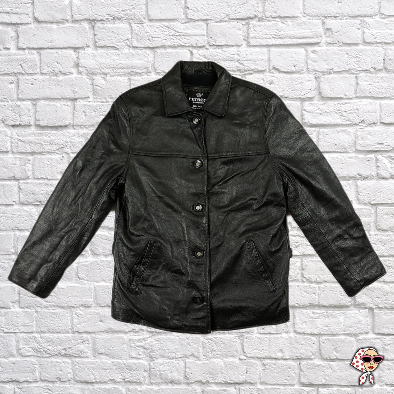 Genuine Leather × Leather Jacket × Vintage VINTAGE 90s PETROFF BLACK ...