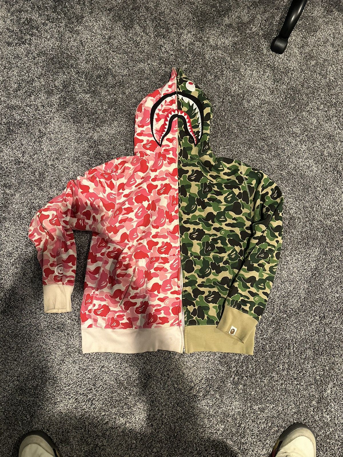 Bape Color Camo Split Half Shark Full Zip Hoodie | Grailed