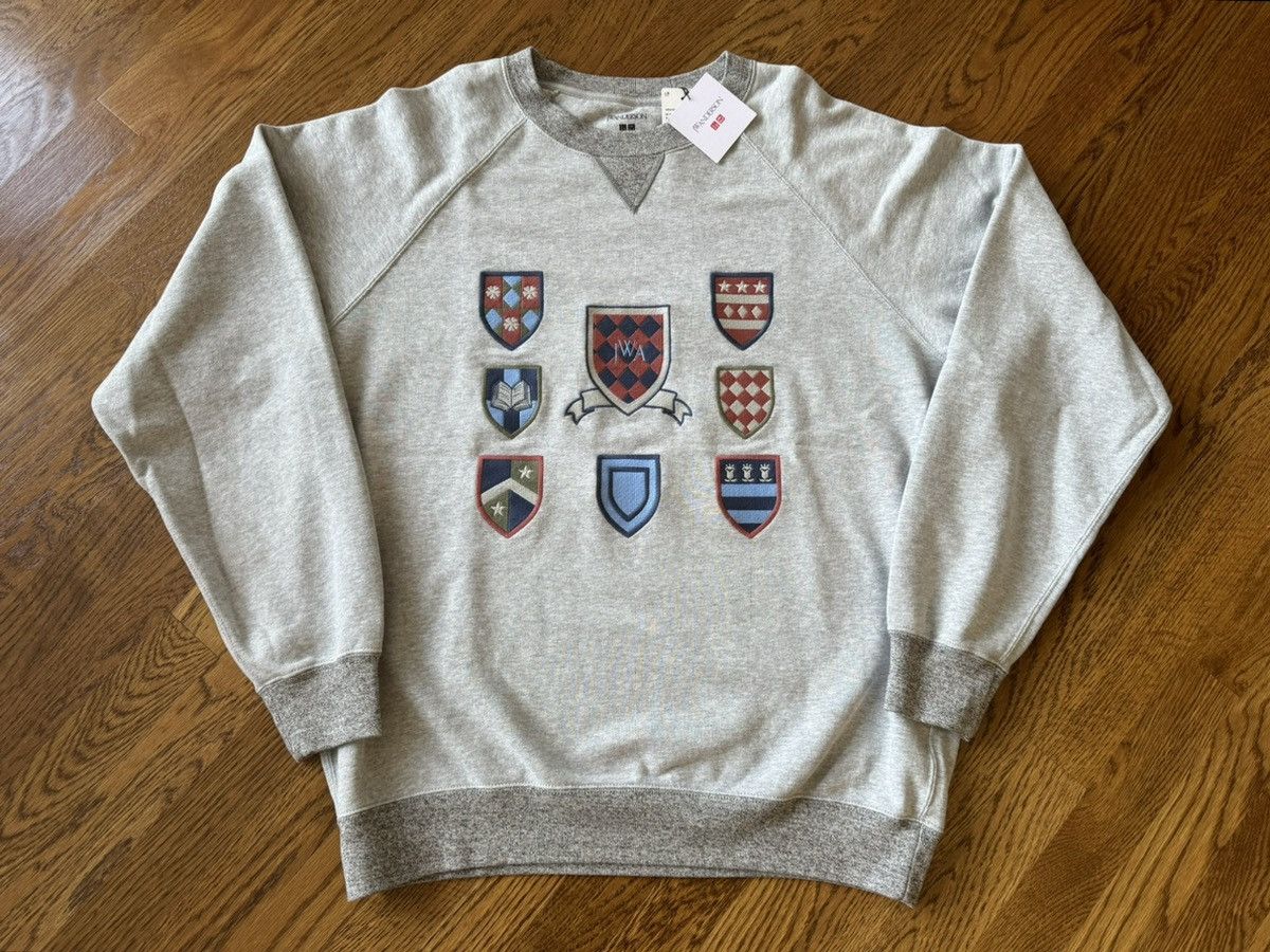 J.W.Anderson × Uniqlo XL JW Anderson Sweatshirt Gray Coat of Arms Crest Shirt | Grailed