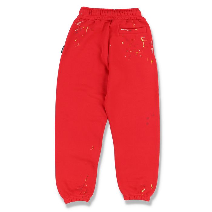 Palm Angels Red Palm Tree Paint Splatter Sweatpants | Grailed