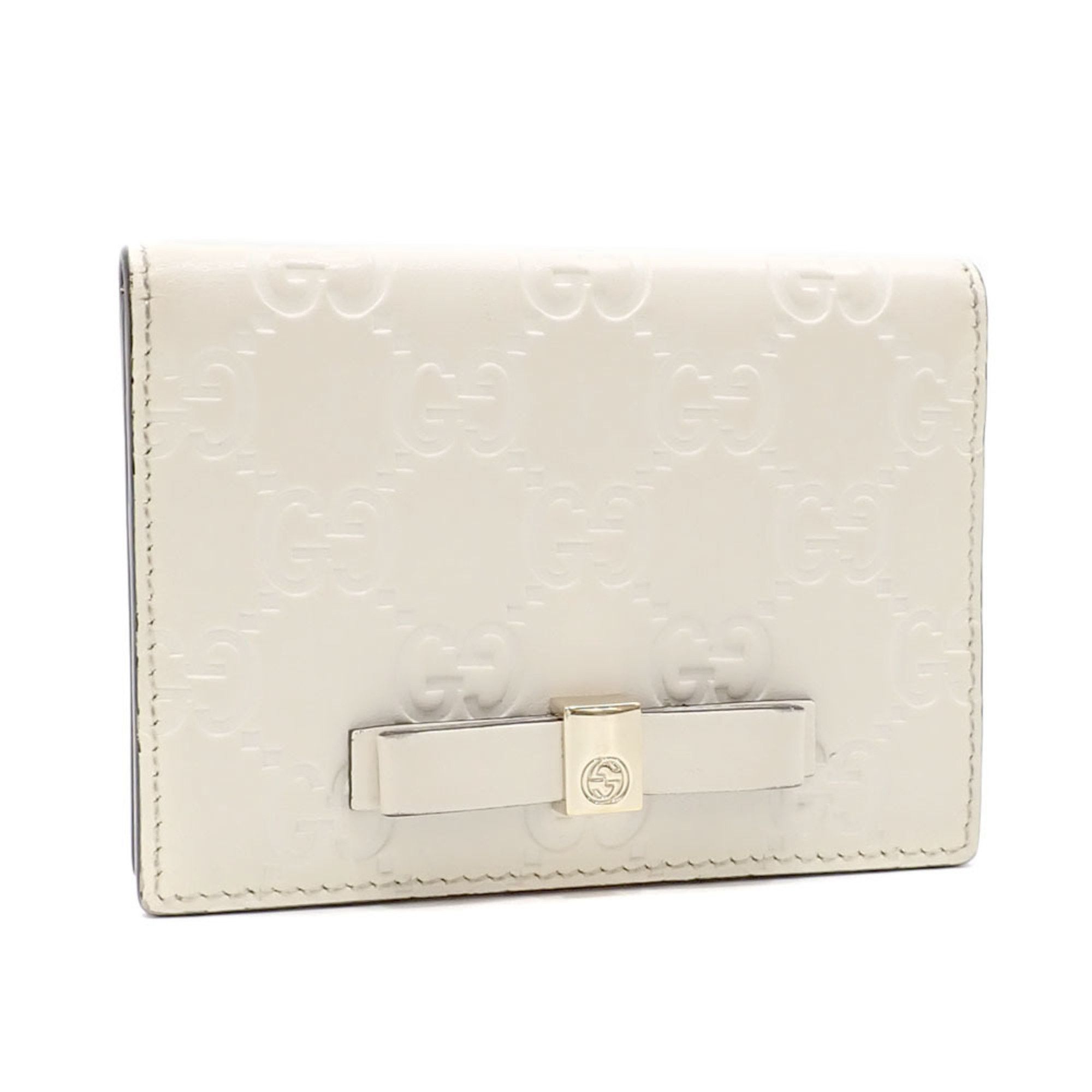 Gucci Gucci Card Case Guccisima Women's White Leather 388684 Pass ...