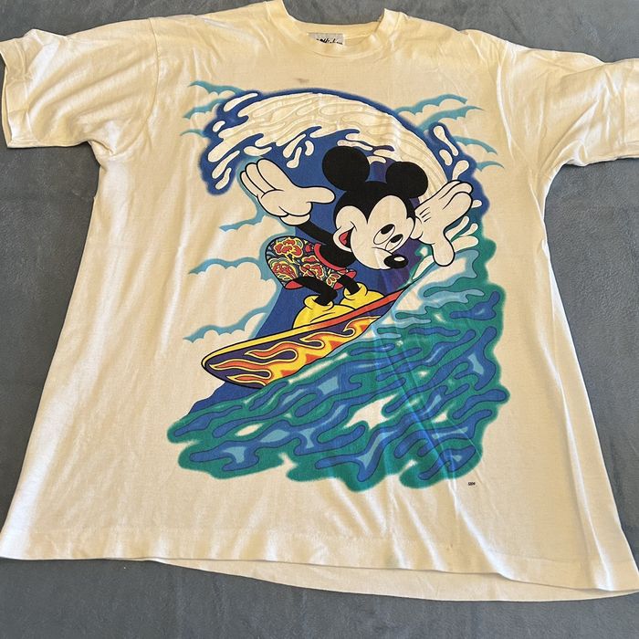 Mickey Mouse Jerry Leigh Mickey Mouse Surfing Vintage T-Shirt XL White ...