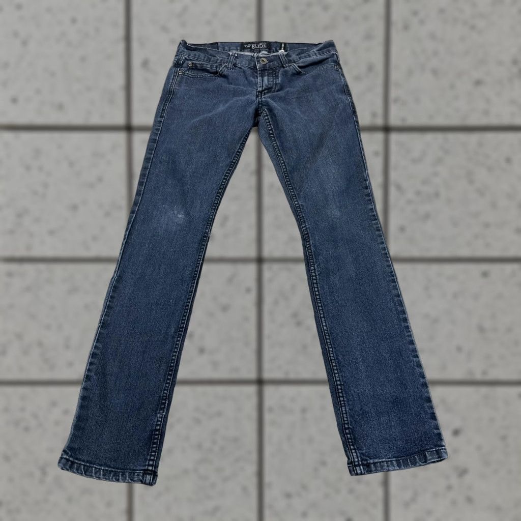 Vintage Rude Mens 30x32 Blue Dark Wash Stretch Skinny Jeans | Grailed