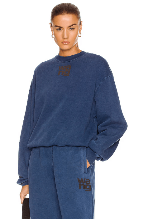 Alexander Wang Blue Puff Logo Terry Cotton Sweatshirt | Grailed
