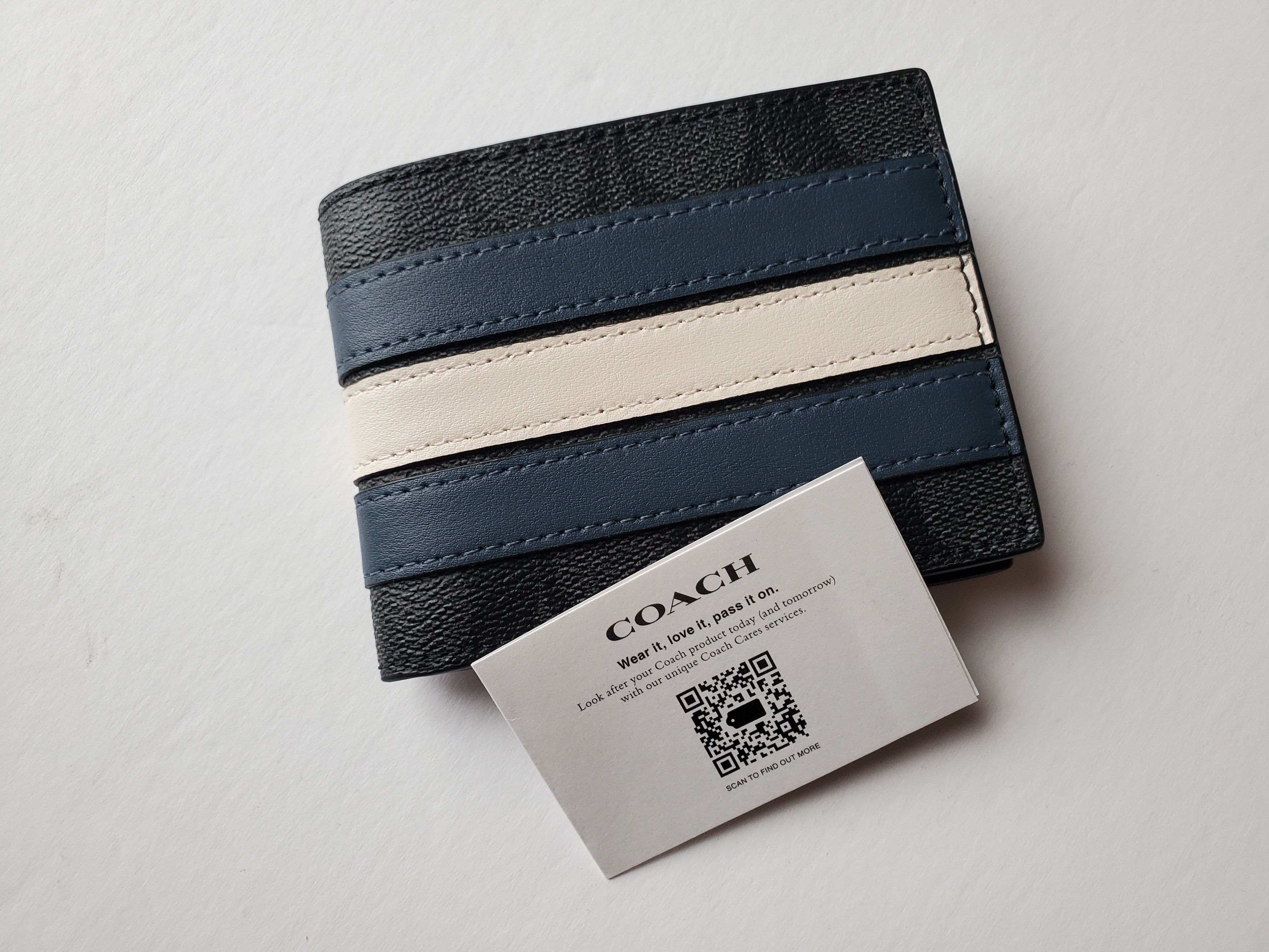 Coach Coach Slim Billfold Wallet Signature Canvas Varsity Stripe | Grailed