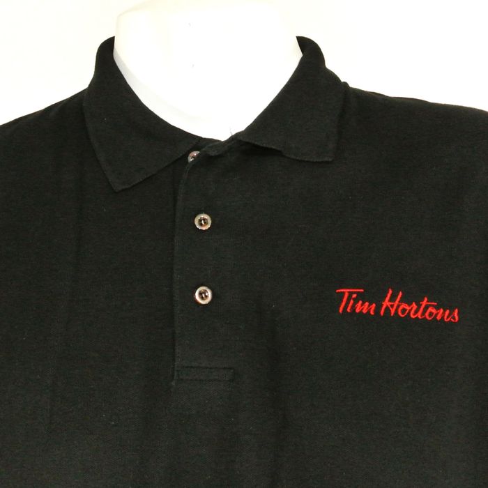 Mando TIM HORTONS Coffee Donuts Employee Uniform Black Polo Shirt | Grailed