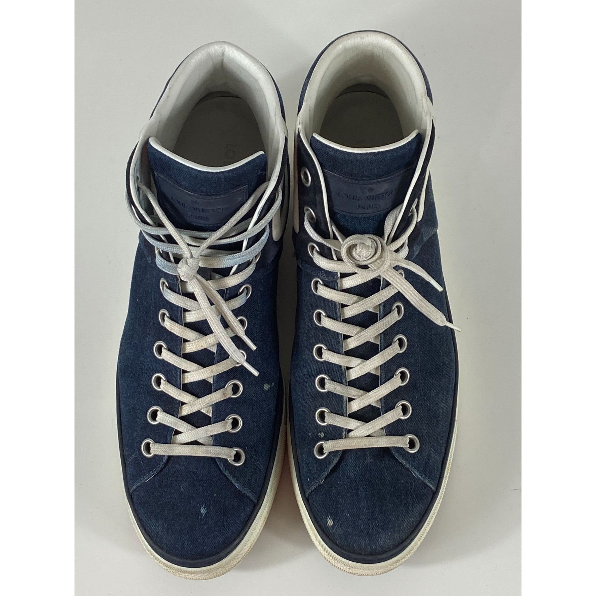 Louis Vuitton Louis Vuitton Damier Denim Sprinter Sneaker Boots Blue ...