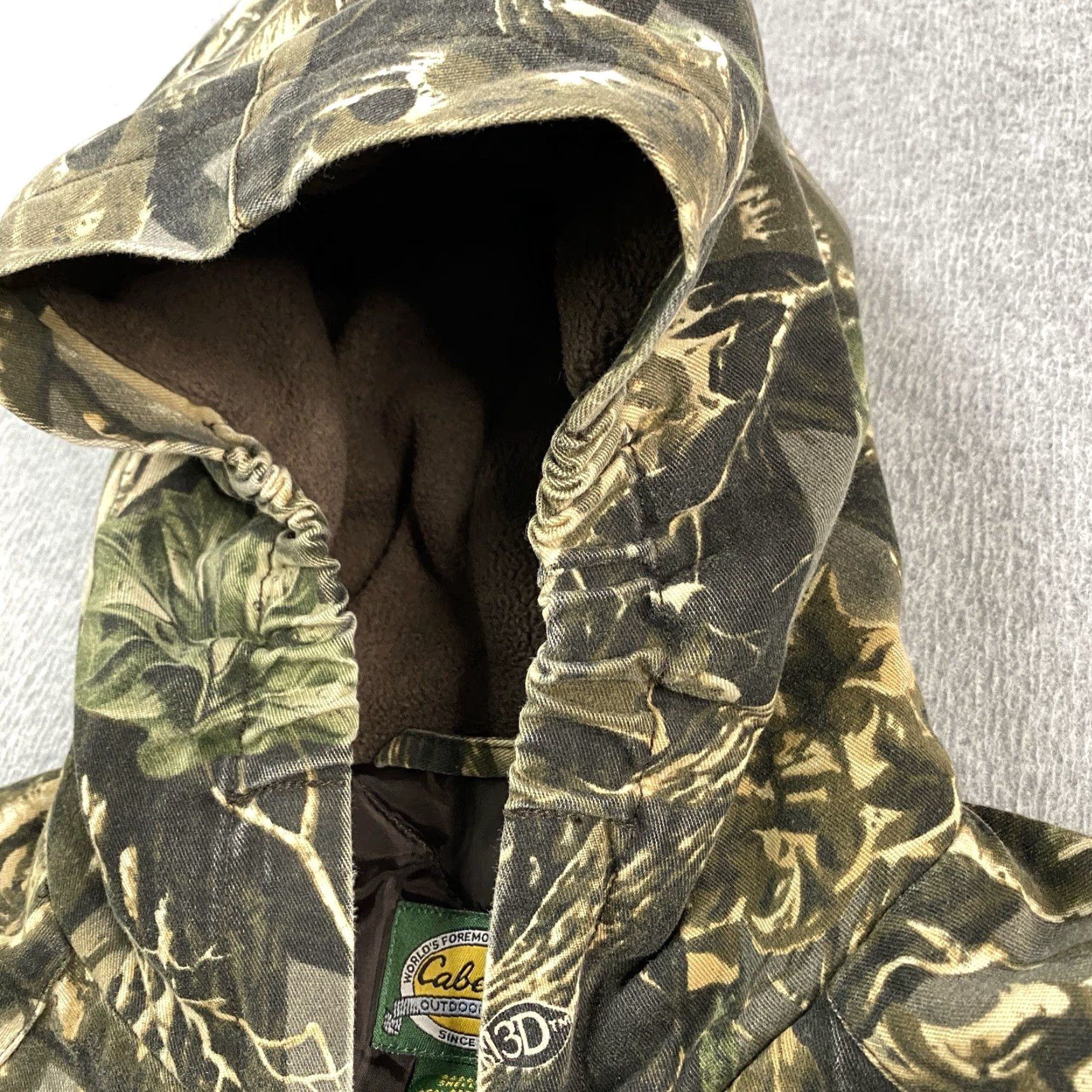 Vintage Cabela's Jacket Youth Large Seclusion 3D Camo Quilted Fleece ...