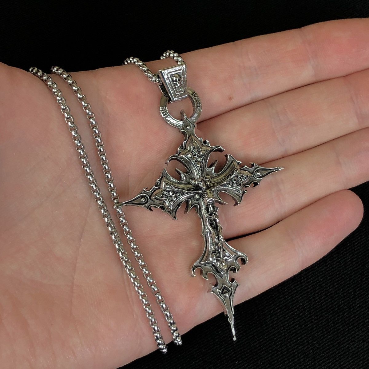 Chain Skeleton Cross Skull Necklace Gothic Chain | Grailed