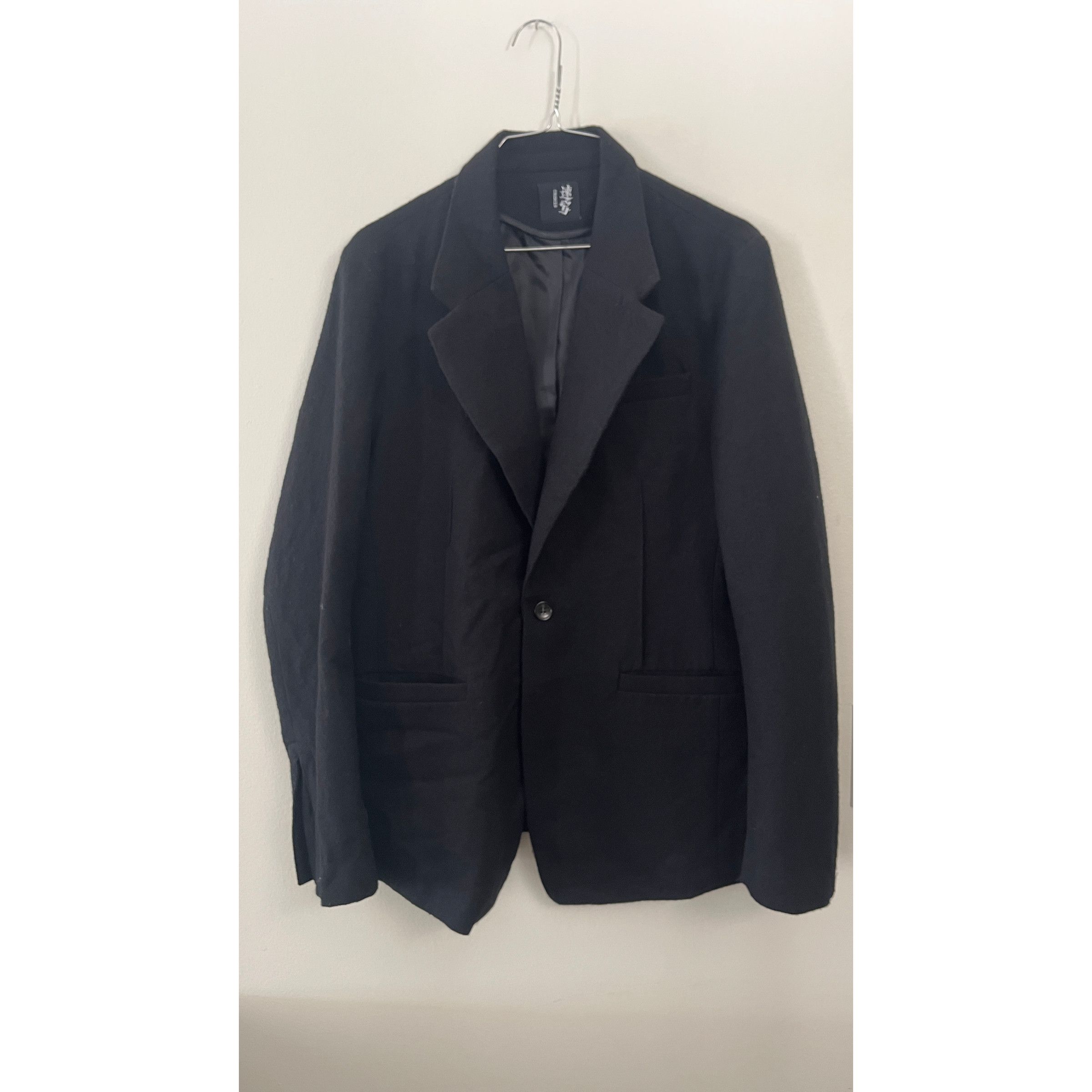 Croquis CROQUIS BLACK BOILED WOOL 1 BUTTON BLAZER | Grailed