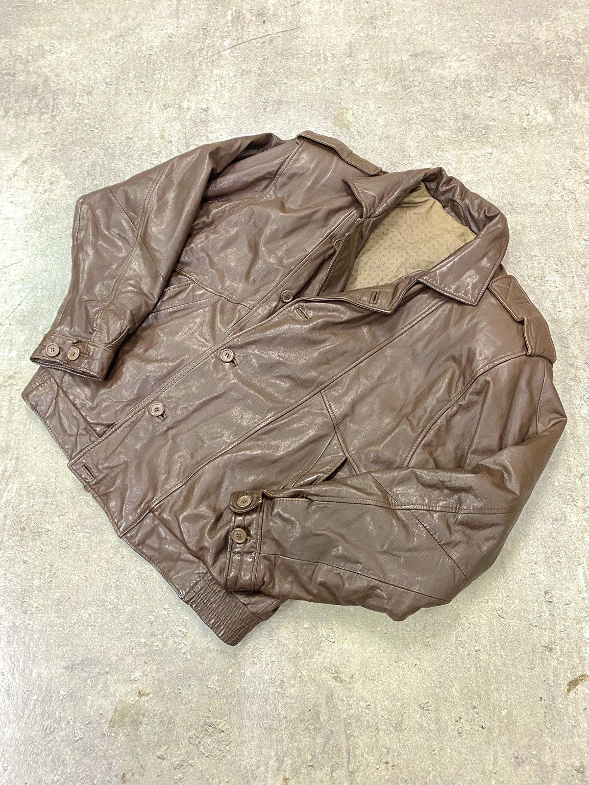 Junya Watanabe × Leather Jacket × Vintage ᶠᵃⁿᶜʸᵍᵘʸ 80s Boxy Leather ...