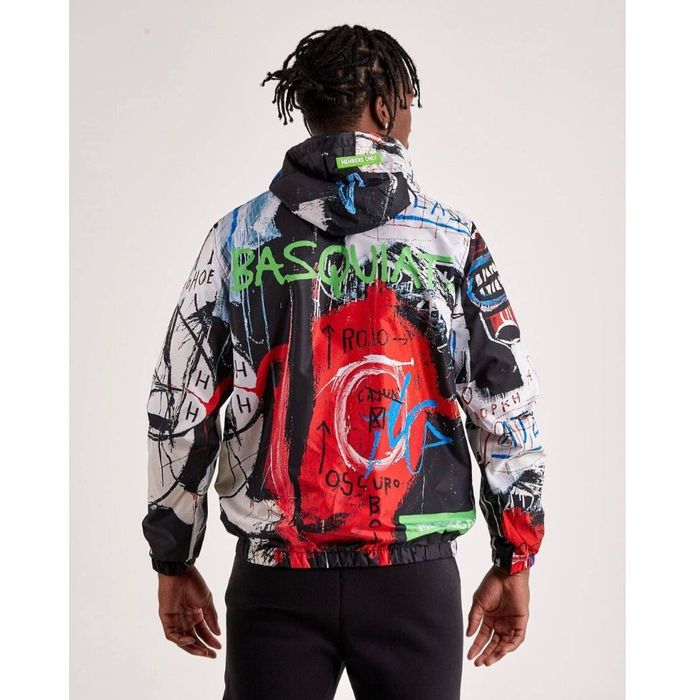Members Only JEAN MICHAEL BASQUIAT x MEMBERS ONLY Black ALL OVER Jacket ...