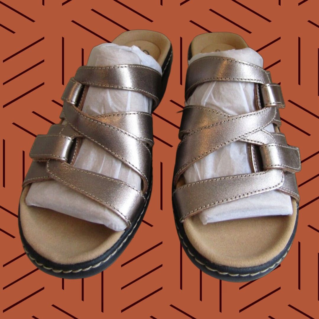 Clarks Clarks Merliah Karli Metallic Leather Wedge Sandals Women EU 37. ...