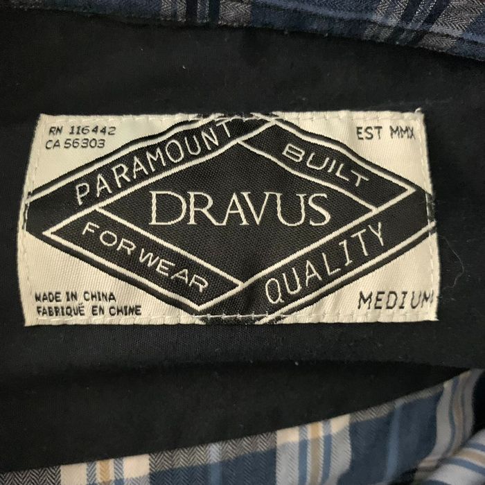 Dravus Dravus Button Up Roll Tab Sleeves Shirt M Blue Plaid Chest P ...