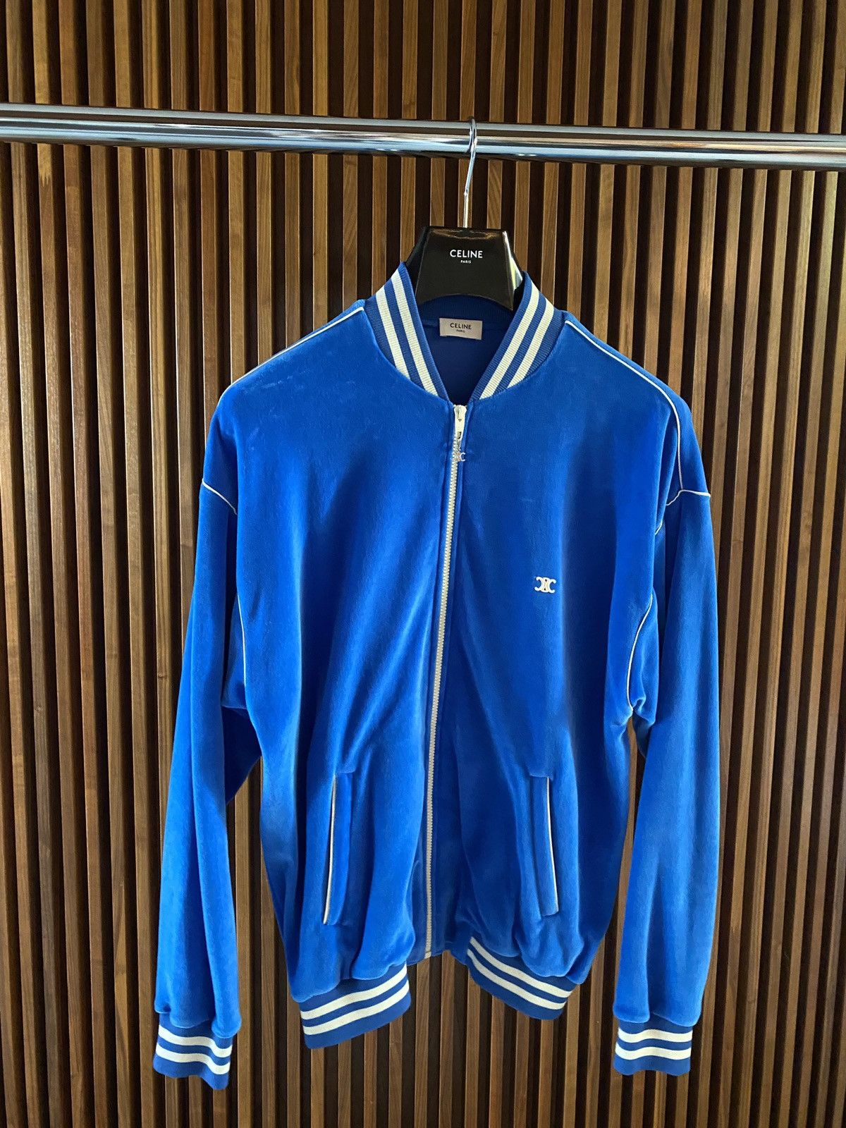 Celine Homme Triomphe Track Velvet Jacket | Grailed