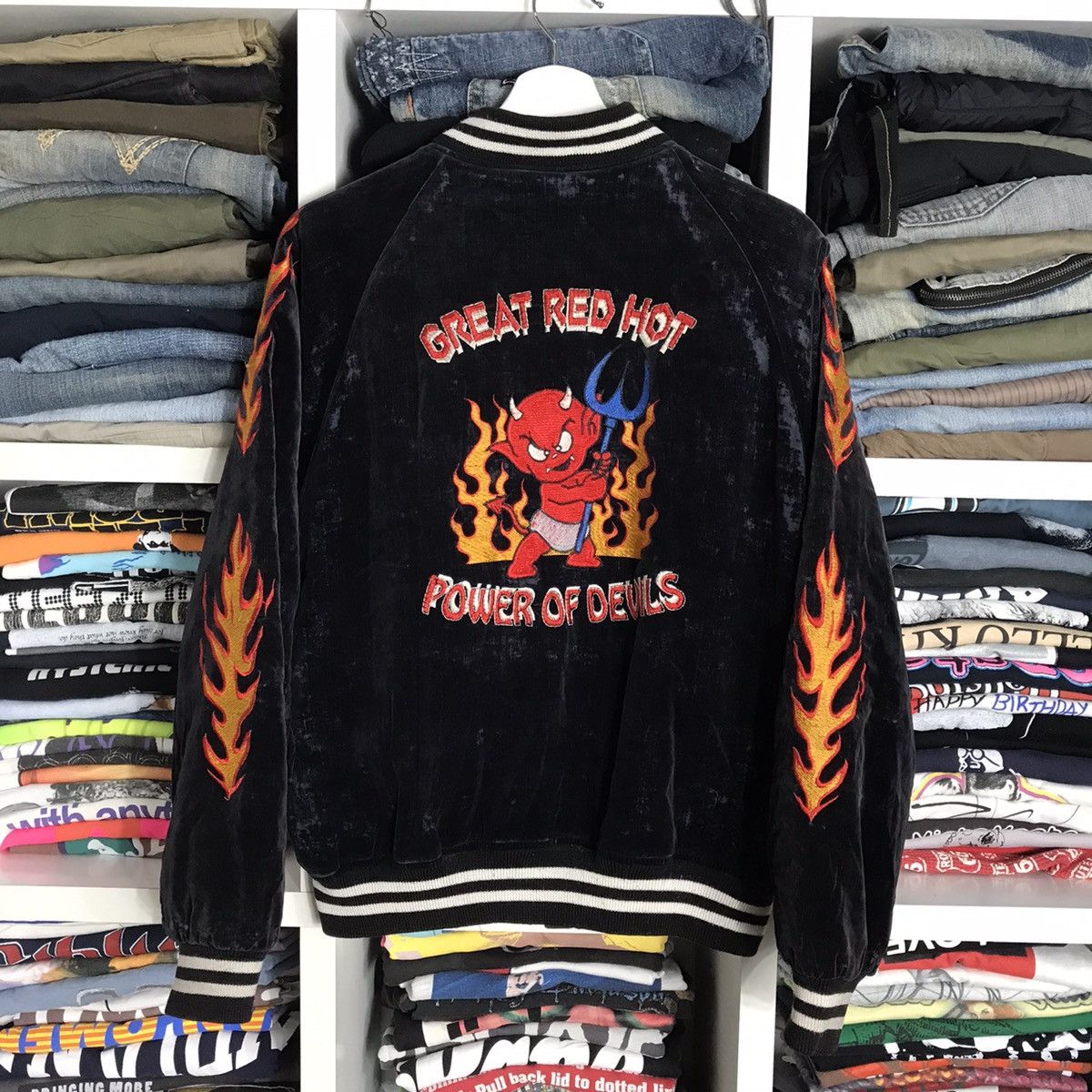 Japanese Brand × Vintage Vintage sukajan japan red devil valvet jacket ...