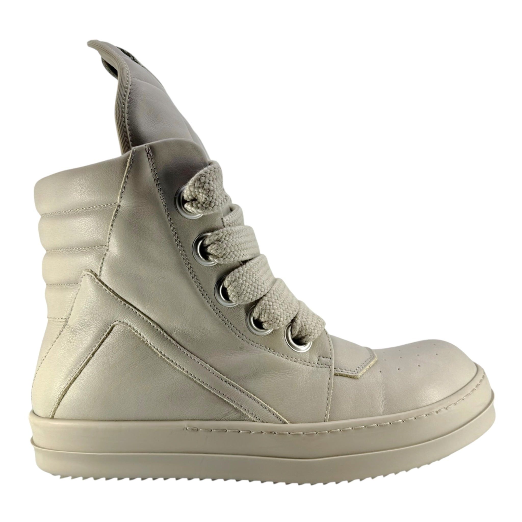Rick Owens Geobasket Jumbo Lace Sneaker High Pearl | Grailed