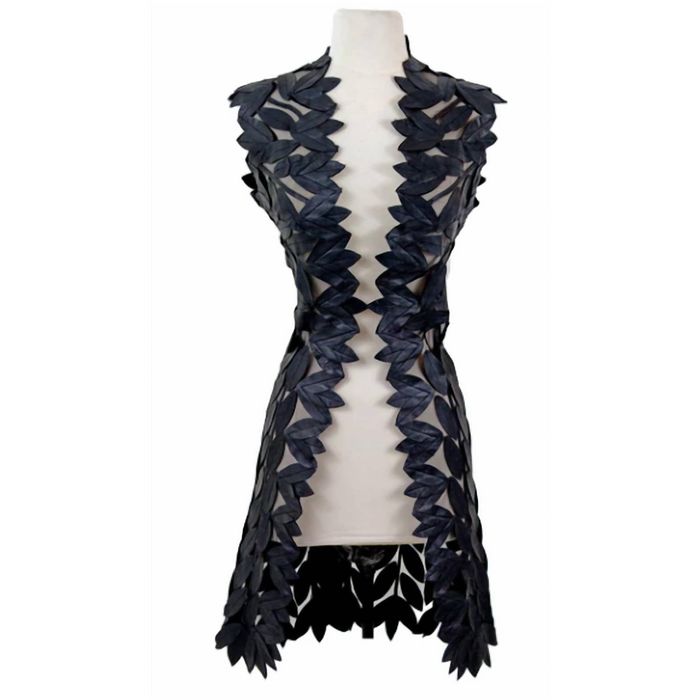 Deakin & Francis BELGIN FRANCIS Leather Leaf Long Vest In Black | Grailed