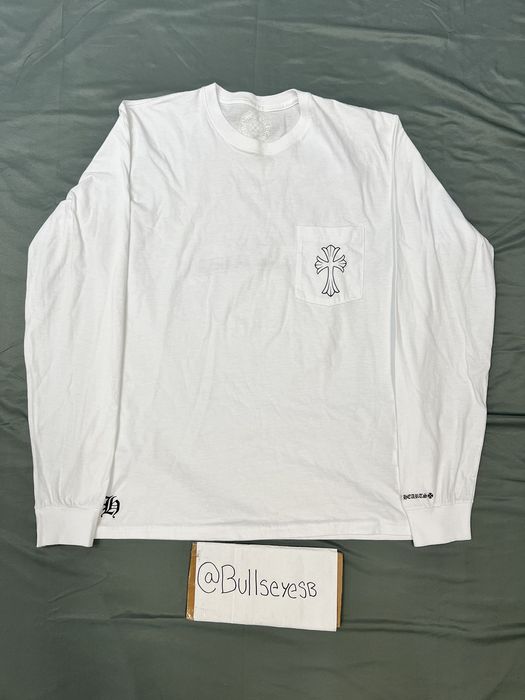 Chrome Hearts Chrome hearts silver cross white Longsleeve | Grailed