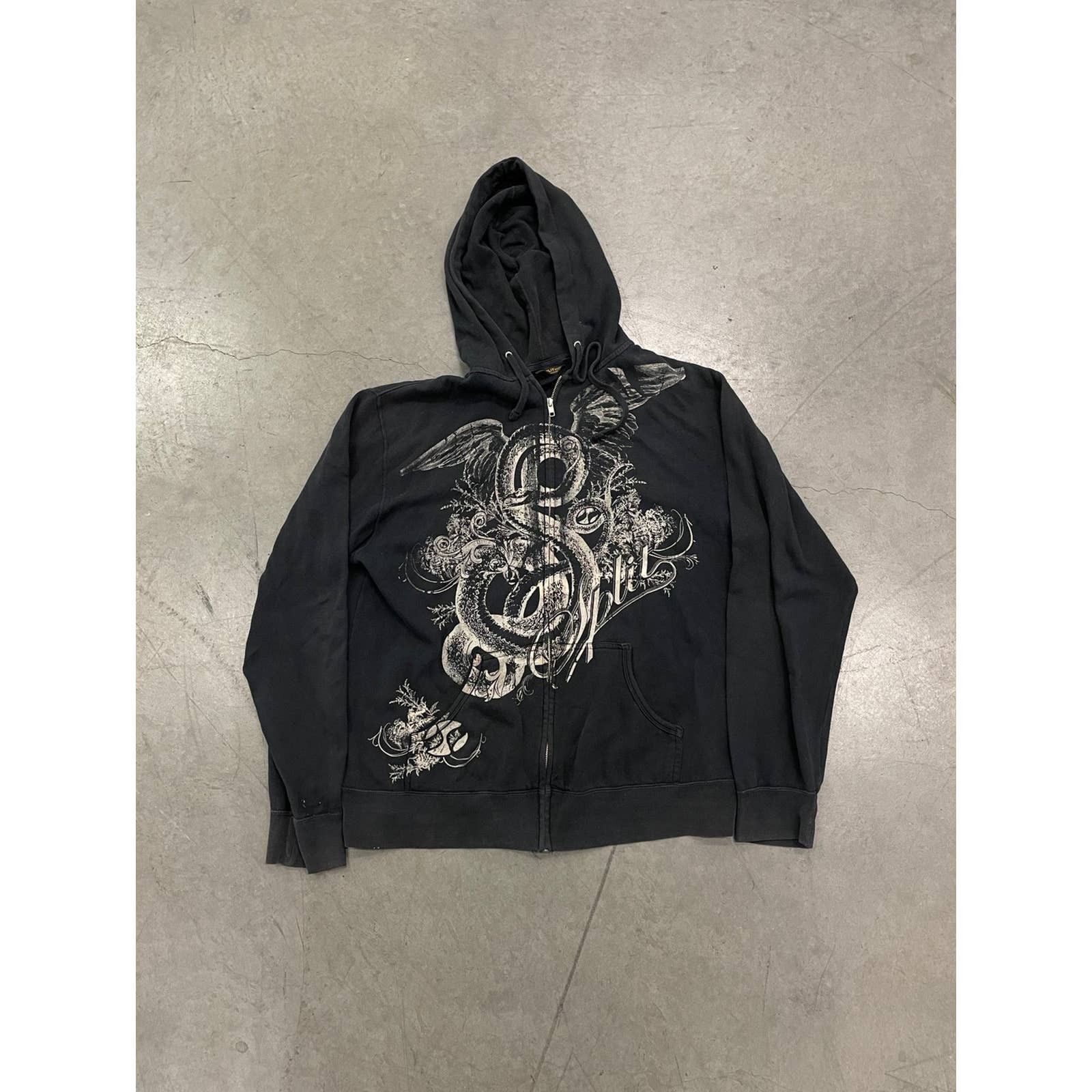 Split Vintage Split serpent Hoodie large mall goth cyber grunge | Grailed