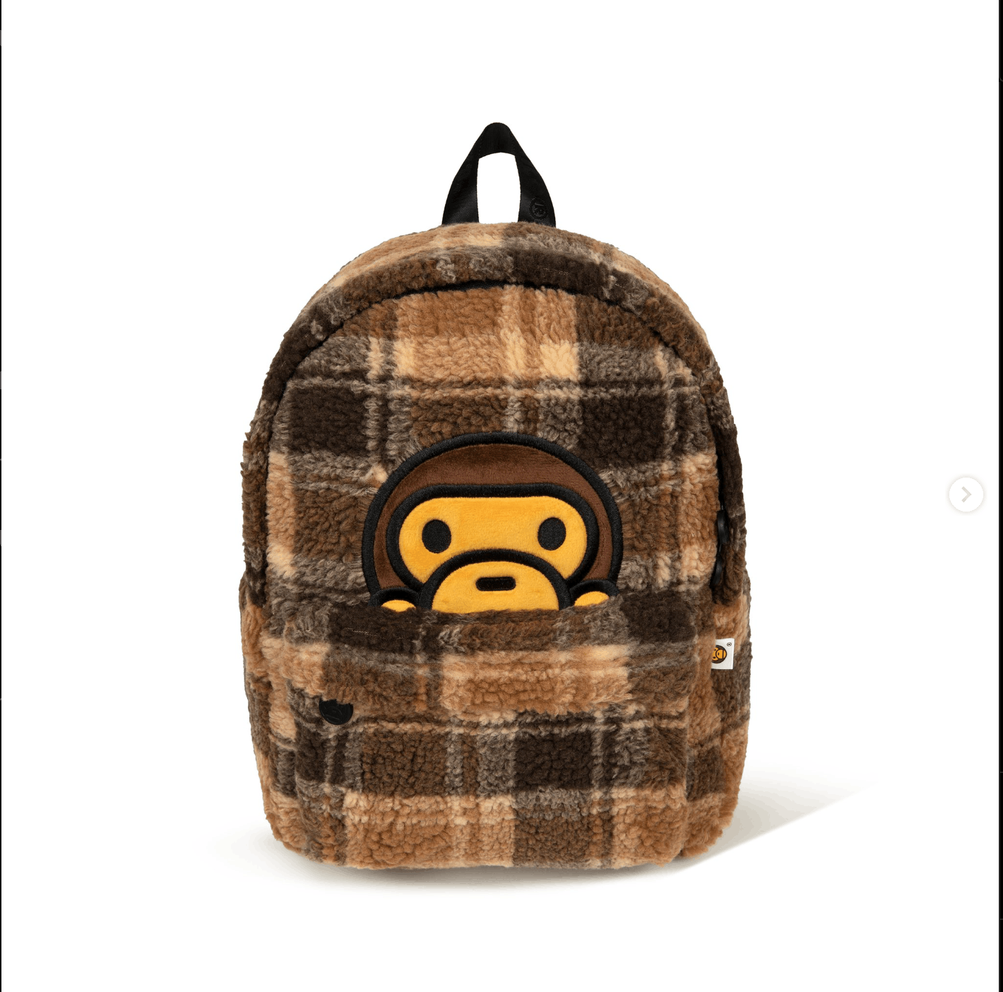 Bape BABY MILO FAUX FUR CHECK BACKPACK | Grailed
