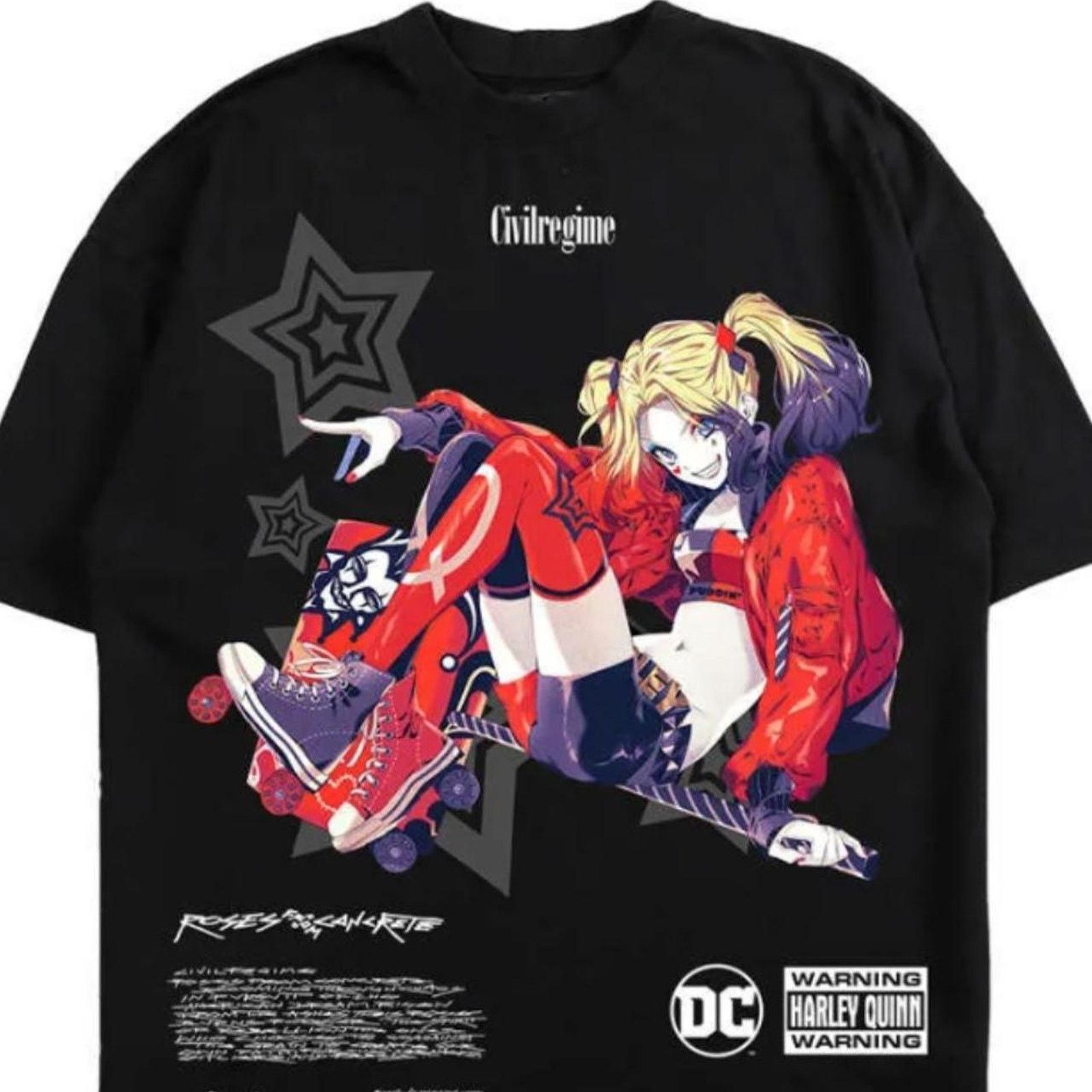 Darc Sport Civil harley quinn rose 199x oversized shirt in Medium | Grailed