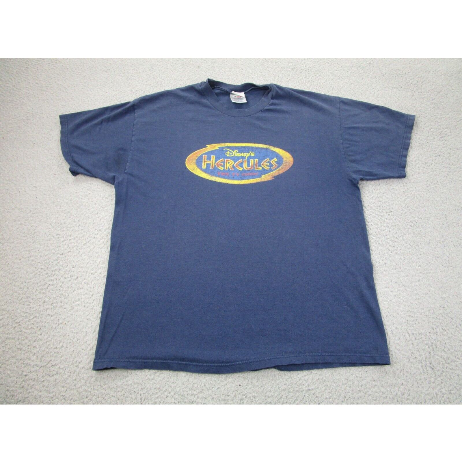 Hanes VINTAGE Hercules Shirt Mens XL Blue Disney Channel 90s 1990s TV ...