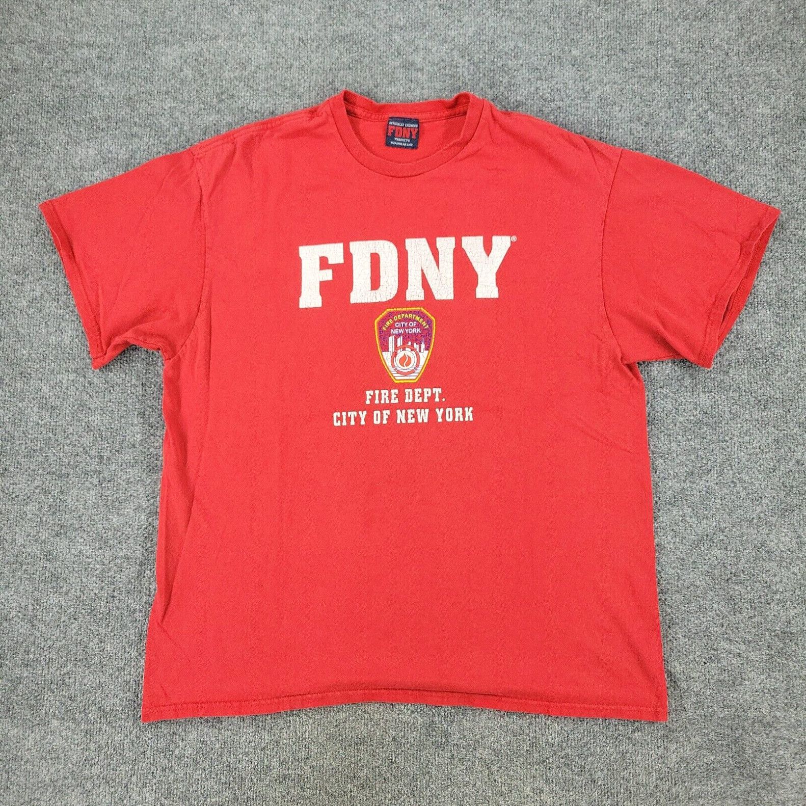 Department 5 FDNY Shirt Men Large Red Fire Department New York Graphic ...
